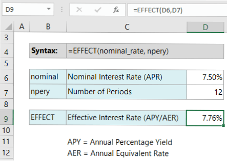Excel EFFECT Function • My Online Training Hub